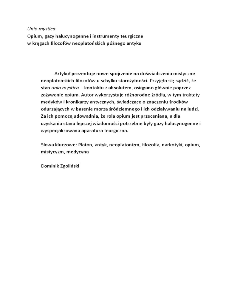 Abstrakt Artykułu Naukowego Pdf