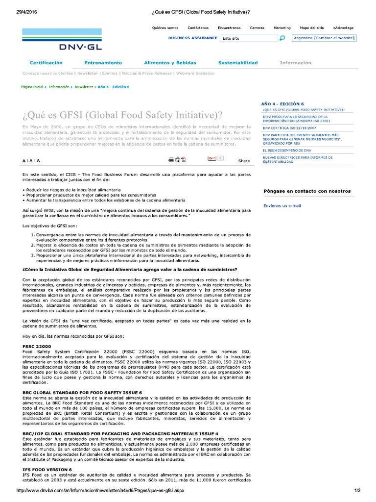 ¿Qué Es GFSI (Global Food Safety Initiative) | PDF ¿Qué Es GFSI (Global Food Safety Initiative) | PDF