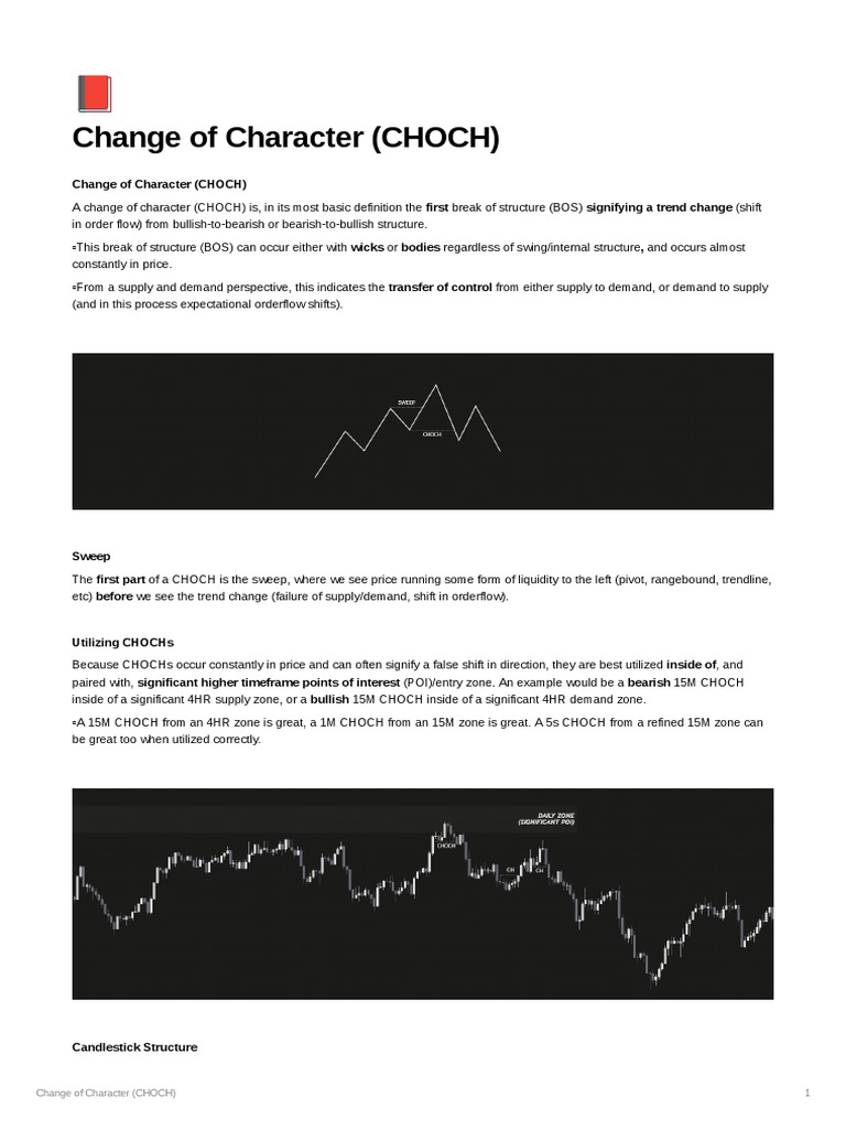 Understanding Change of Character (CHOCH) | PDF | Market Trend ...