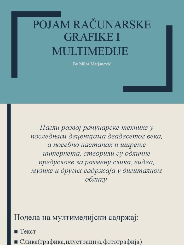 Pojam Računarske Grafike I Multimedije | PDF