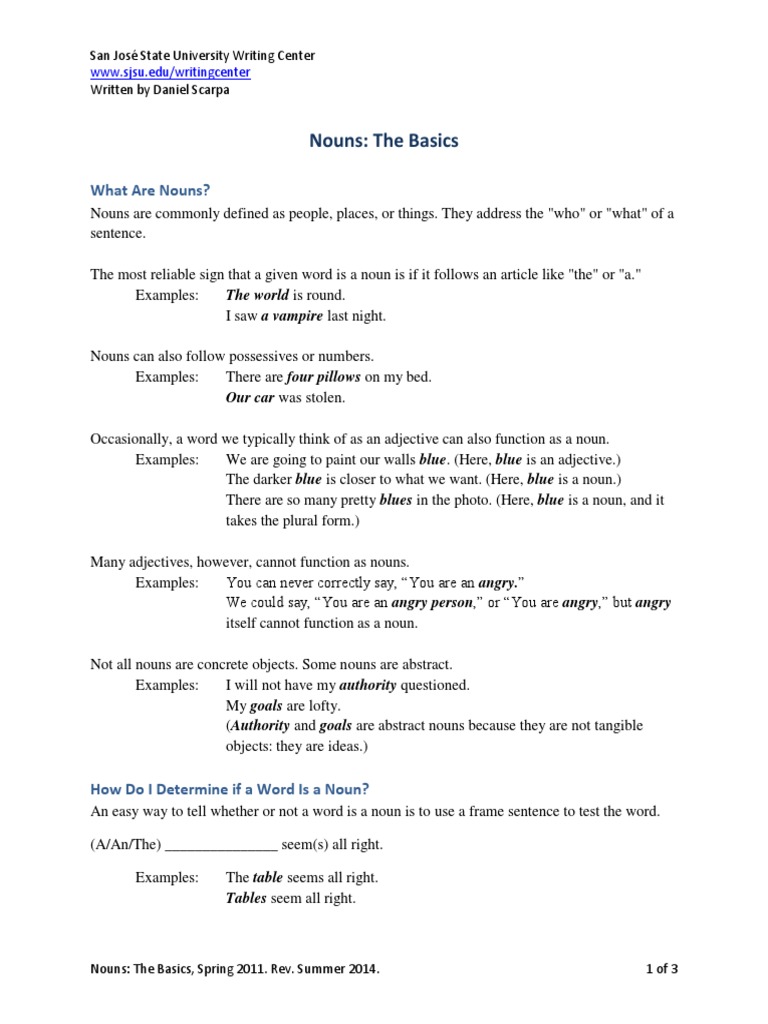 Nouns Basics | PDF