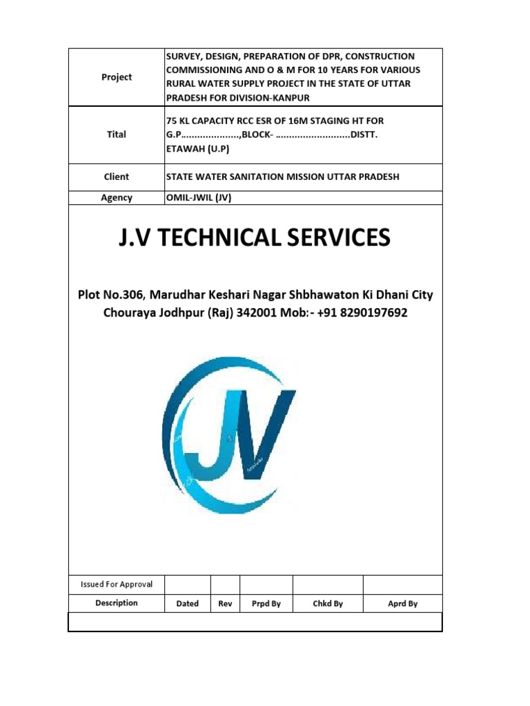 Intze Tank-75kL Design 16M STAGING - SBC 8TON PER SMT | PDF | Beam ...