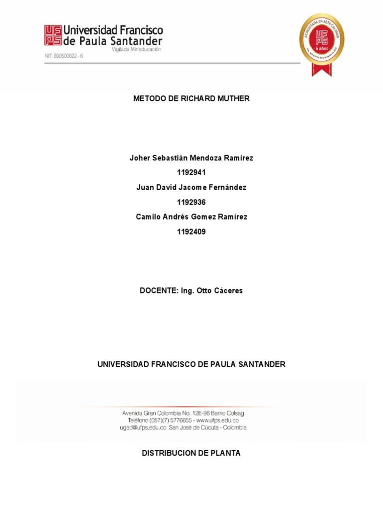 Metodo de Richard Muther | PDF | Factores humanos y ergonomía