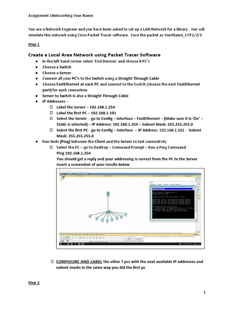 Setting Up A Network Assignment 1 | PDF | Computer Network | Ip Address