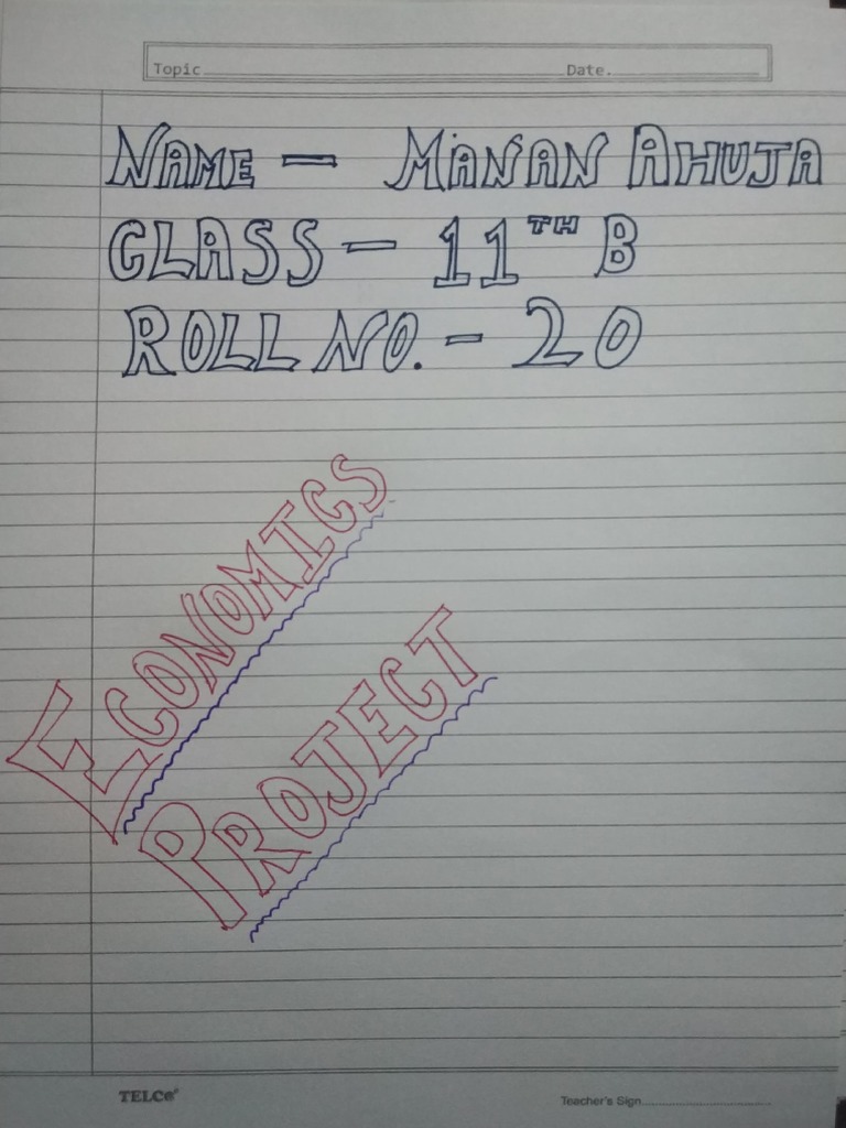 Economic Project of Manan Ahuja 11 B | PDF Economic Project of Manan Ahuja 11 B | PDF