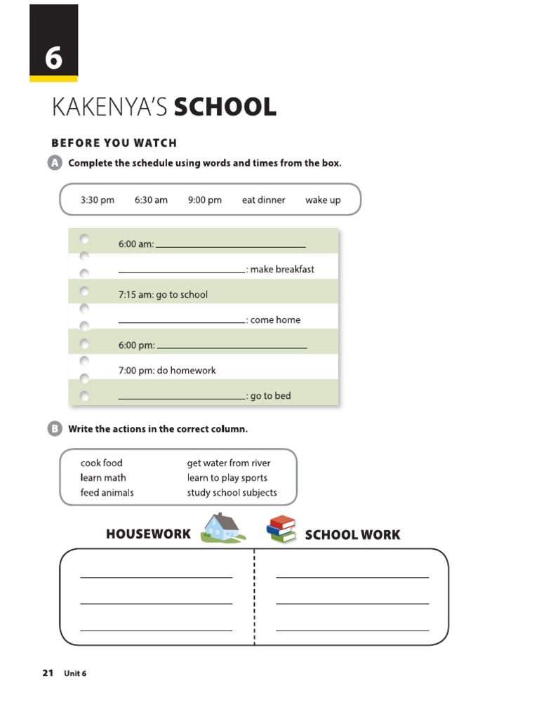 Routine Worksheet | PDF
