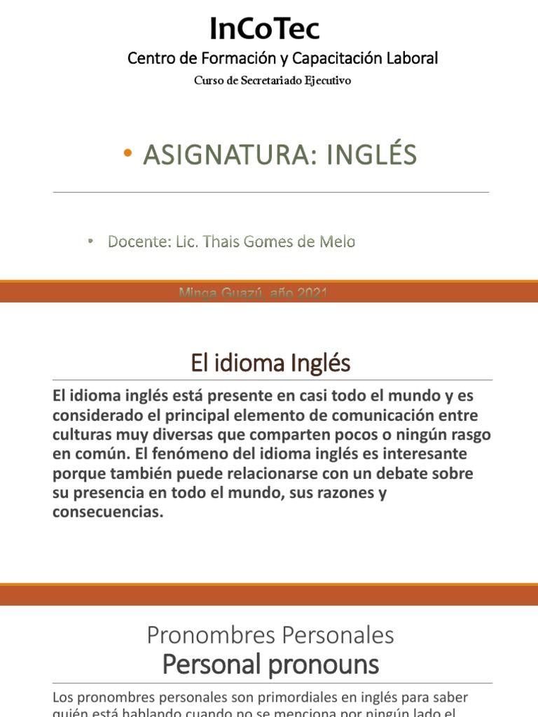 1 - English - Introduction - Class 1 - Option 1 | PDF | Gramática ...