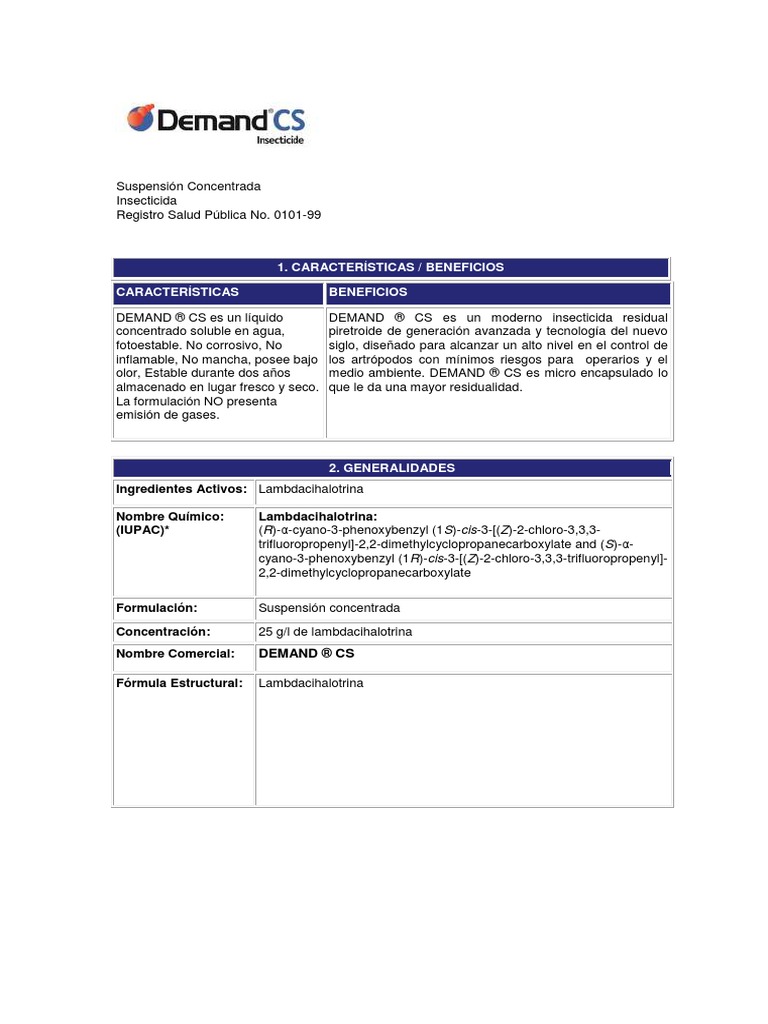 Demand 2 5 SC | PDF | Insectos | Agua