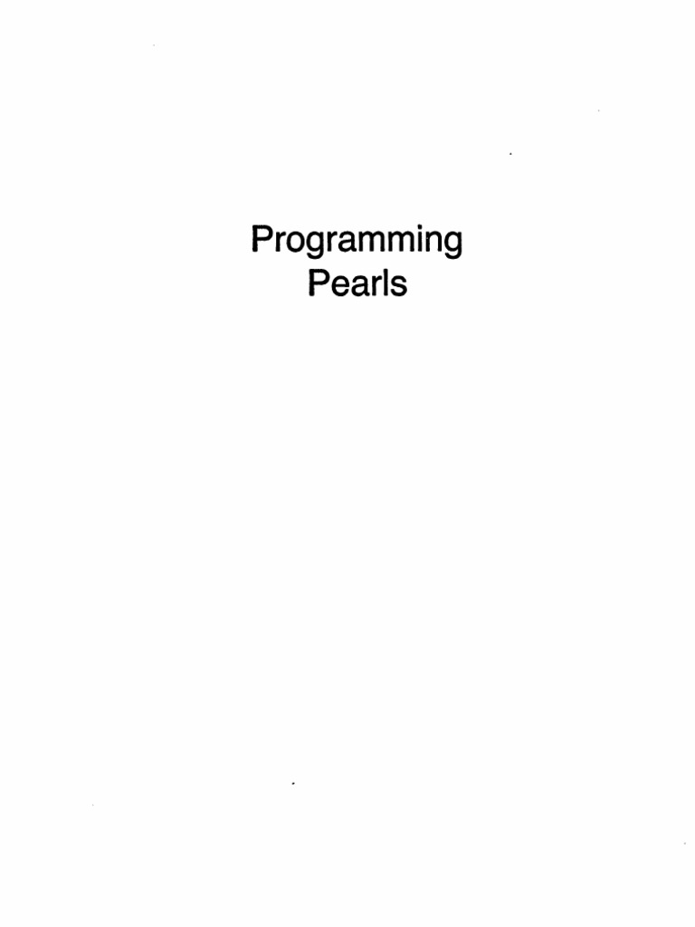Programming Pearls | PDF