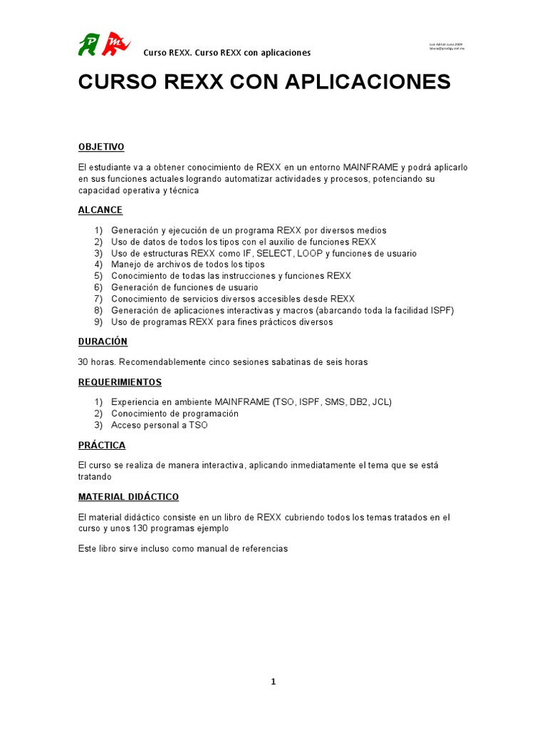 Curso Rexx Capitulo 0 | PDF | Programación | Programa de computadora