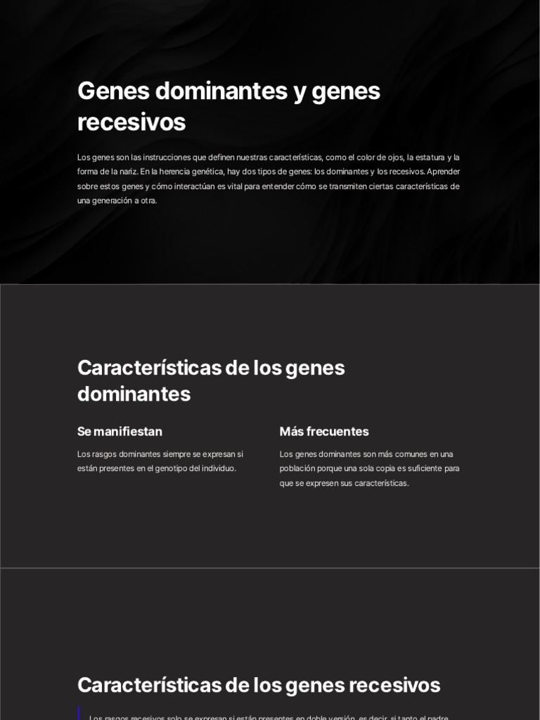 Genes Dominantes y Genes Recesivos | PDF | Dominancia (Genética) | Gene