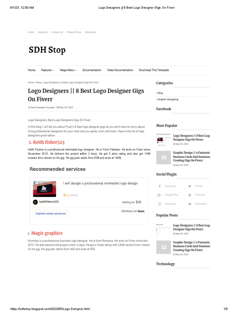 Top Fiverr Logo Design Gigs | PDF | World Wide Web | Internet & Web