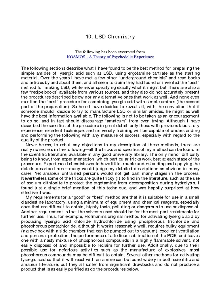 LSD Chemistry | PDF | Filtration | Lysergic Acid Diethylamide