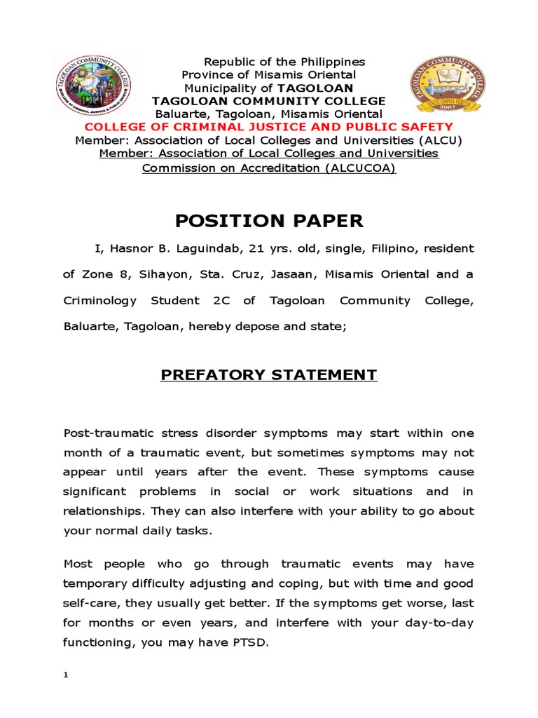 PTSD and the Ragos Shooting Incident | PDF | Self Defense ...