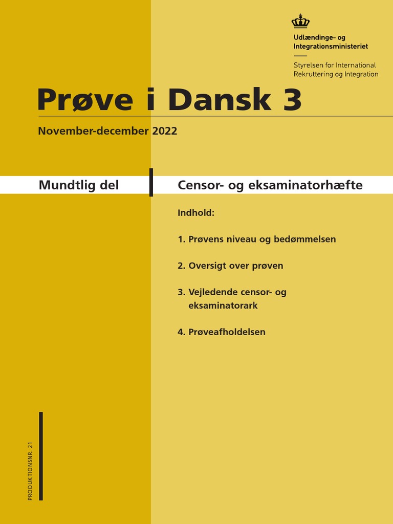PD3 - Censor - Og Eksaminatorhæfte, Mundtlig | PDF