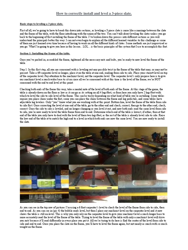 Leveling a 3-Piece Slate Installation | PDF | Screw