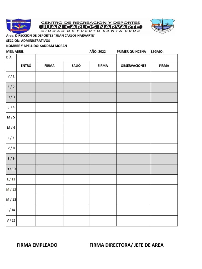 Planillas para Firmar | PDF