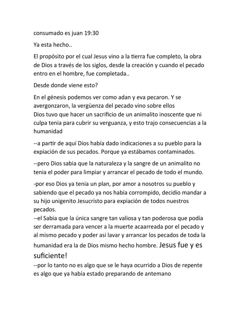 Consumado Es Juan 19 Pdf Pecado Expiación En El Cristianismo