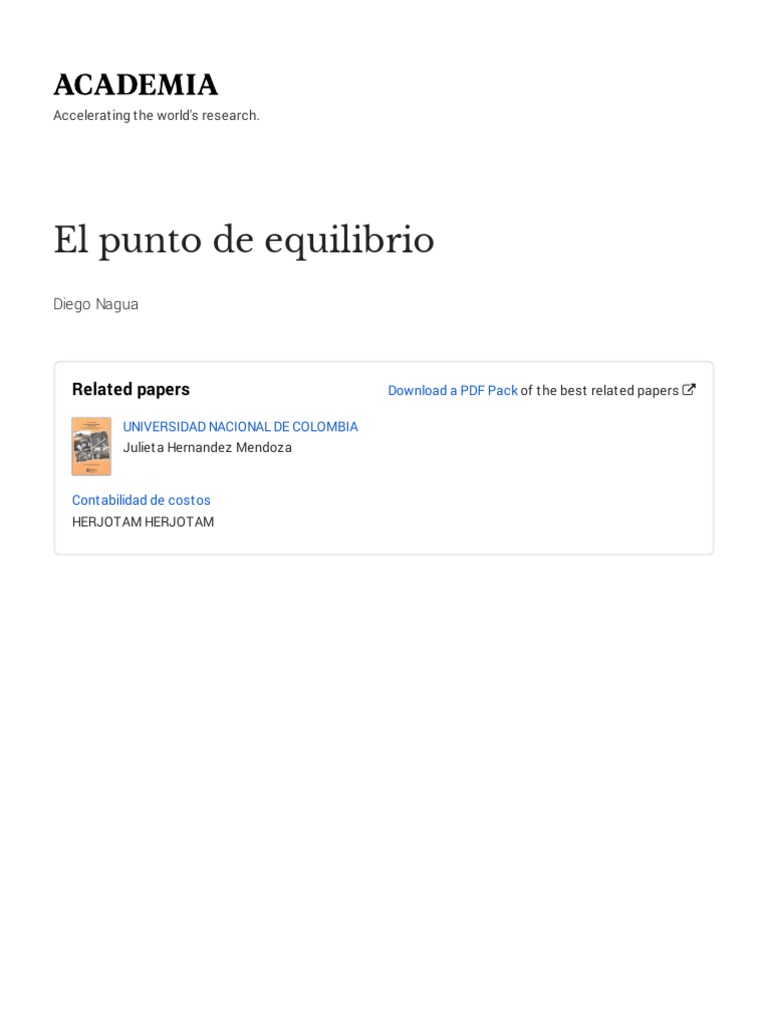 Lectura El Punto de Equilibrio | PDF | Business | Economias
