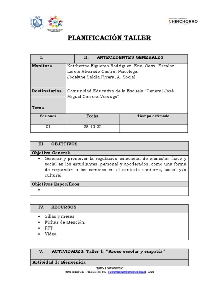 Formato Talleres | PDF