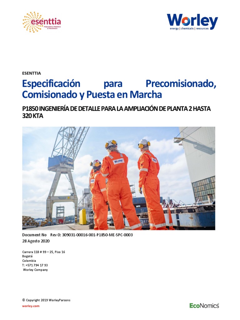309031-00016-001-P1850-ME-SPC-0003-0 (Esp. Precom, Com y Arranque) | PDF