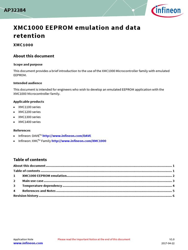 Infineon-AP32384 XMC1000 EEPROM Emulation and Data Retention-AN-v01 00-EN | PDF | Flash Memory ...