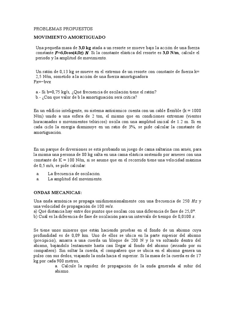 Problemas Propuestos Expar - 1 | PDF | Olas | Sonido