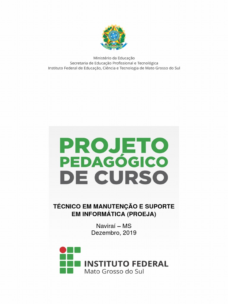 Projeto Pedagogico Do Curso Tecnico Em Manutencao E Suporte Em