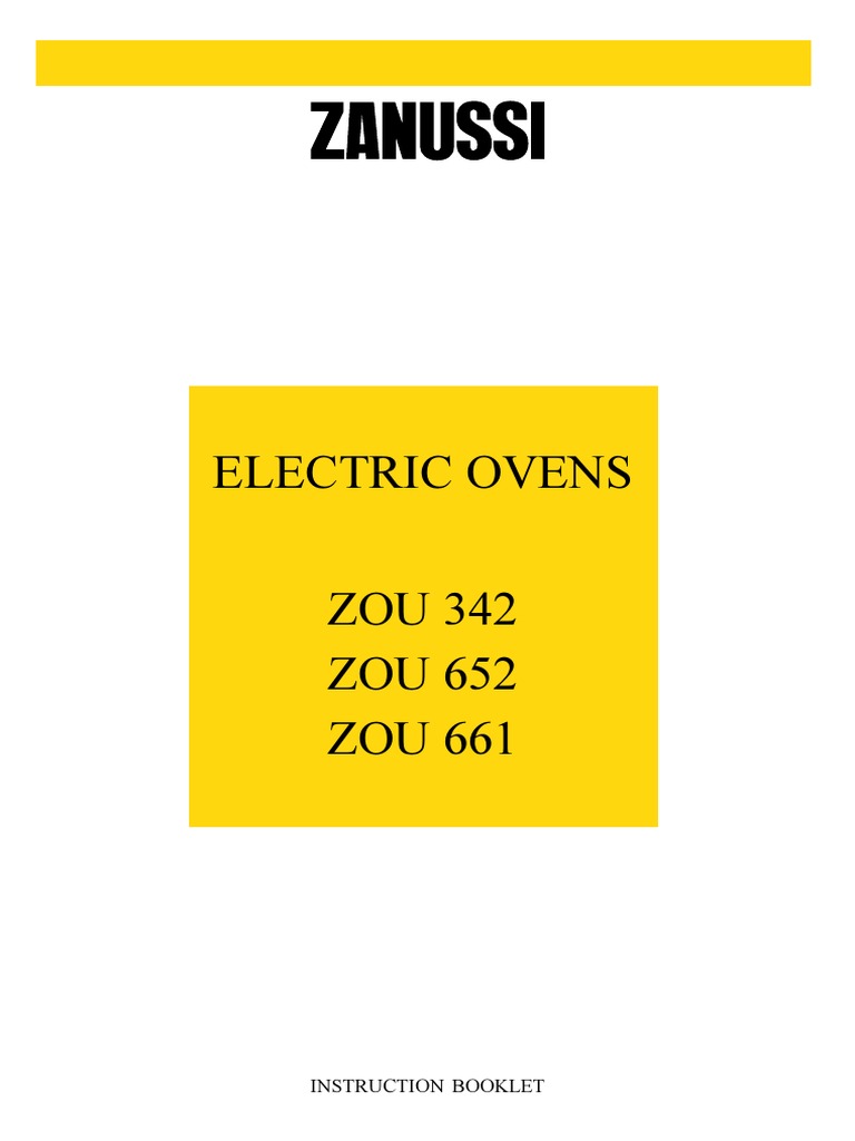 Zanussi Zou 342 User Manual | PDF | Grilling | Ac Power Plugs And Sockets