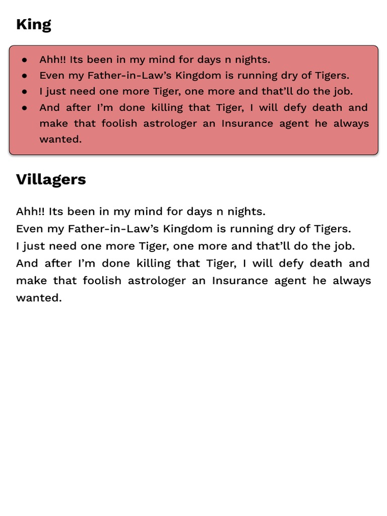 The Tiger King - Script | PDF