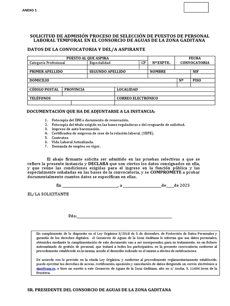 ANEXO 1 y ANEXO II | PDF ANEXO 1 y ANEXO II | PDF
