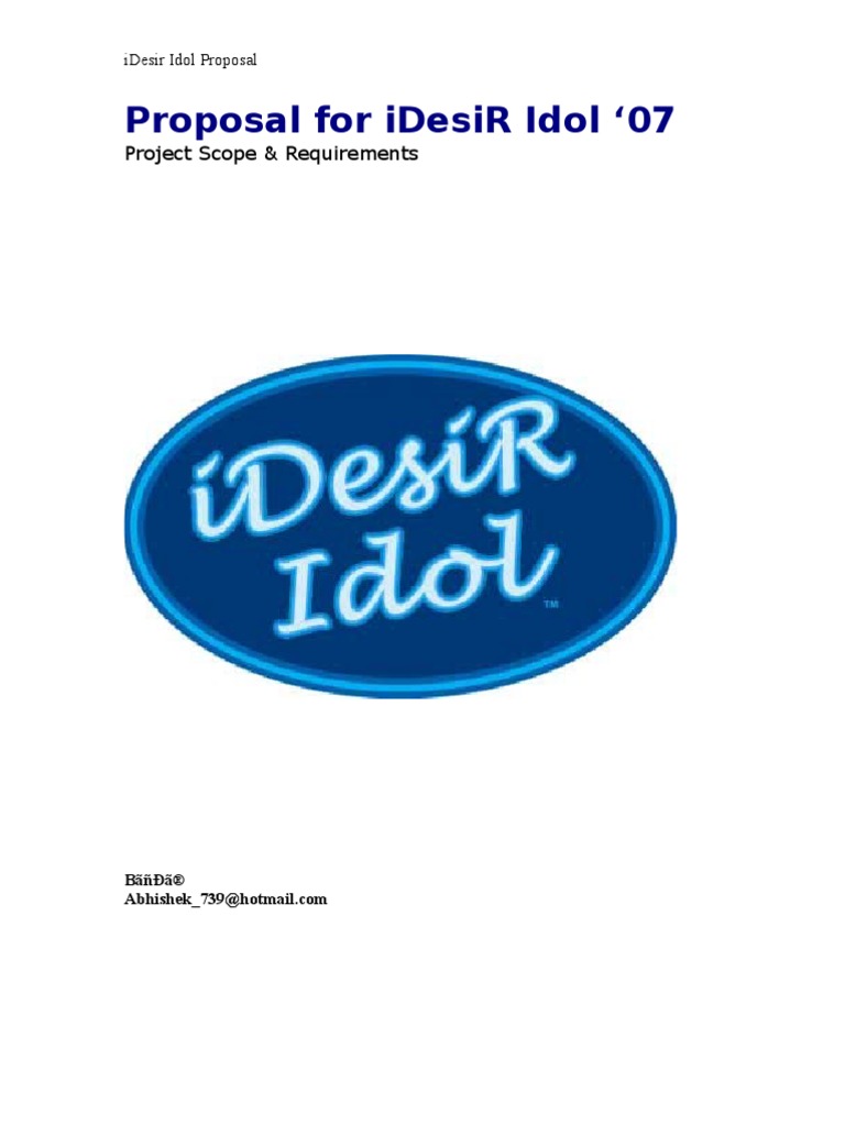 iDesiR Idol Proposal KS REVAMPED | PDF | Internet Forum | Cyberspace