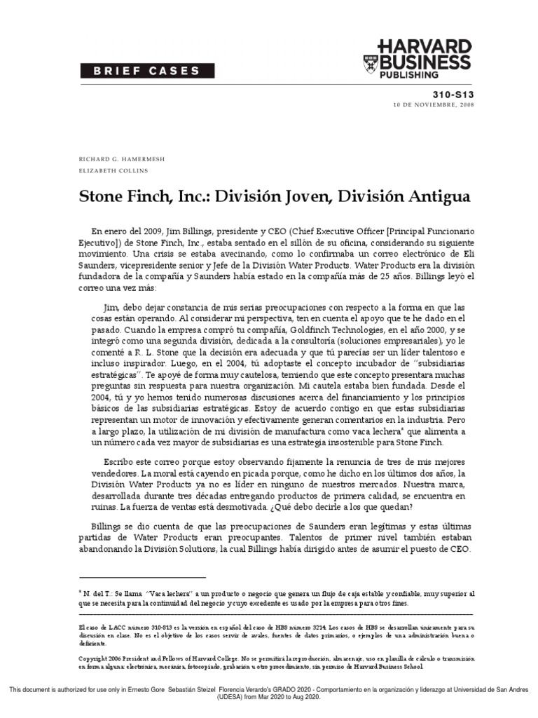 Caso Stone Finch | PDF