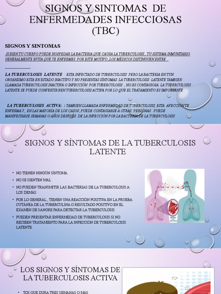 Signos y Sintomas de Enfermedades Infecciosas (TBC | PDF | Tuberculosis ...