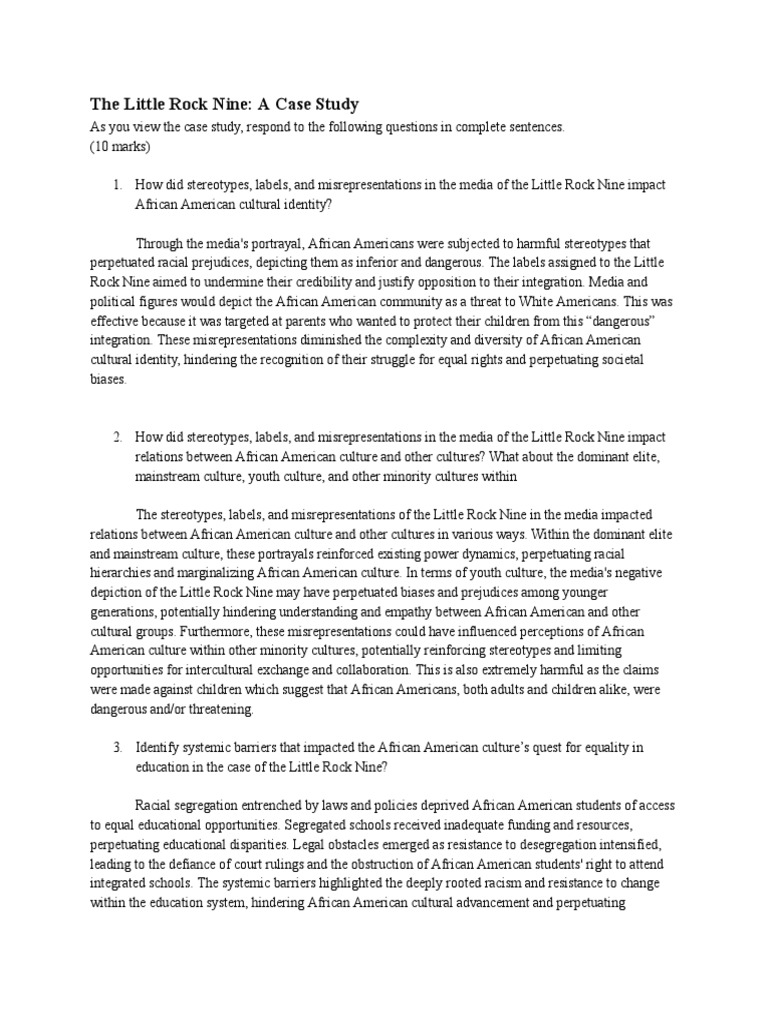 3.1 Task 1 The Little Rock 9 - Worksheet - Minatalla Abdella | PDF ...