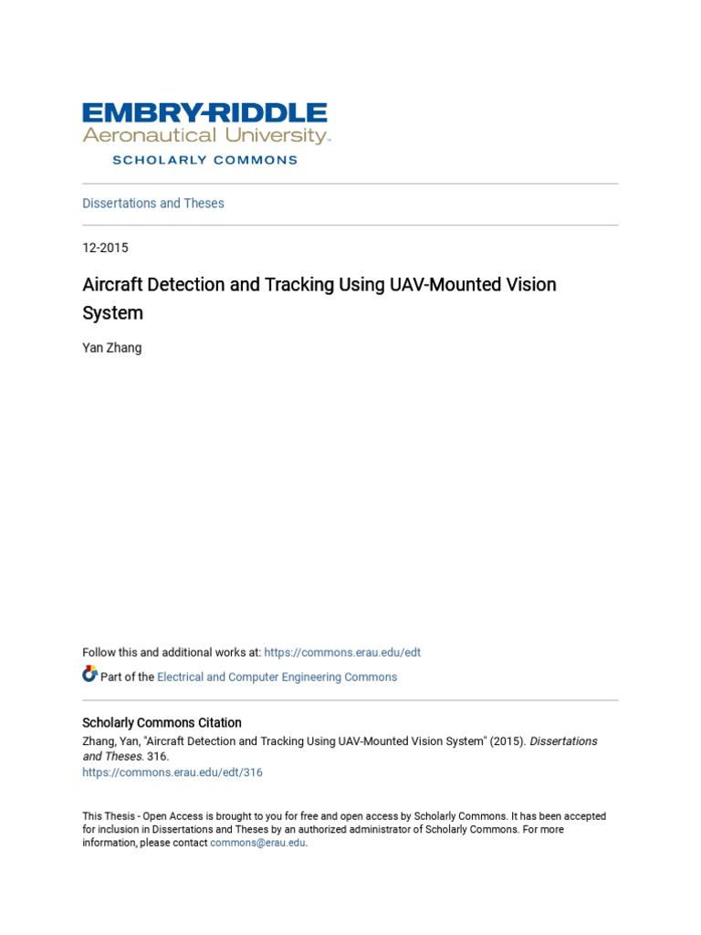 Aircraft Detection and Tracking Using UAV-Mounted Vision System ...