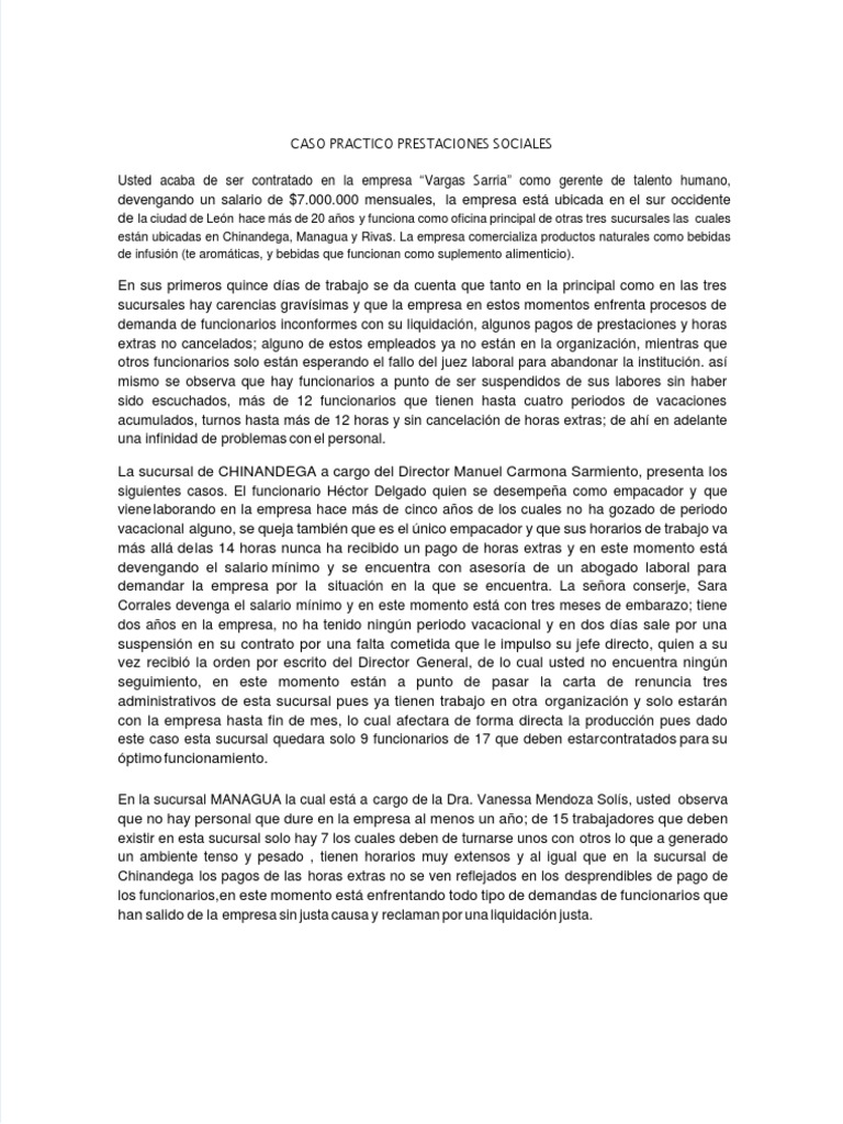 Caso Practico Clase n4 | PDF | Gestión de recursos humanos