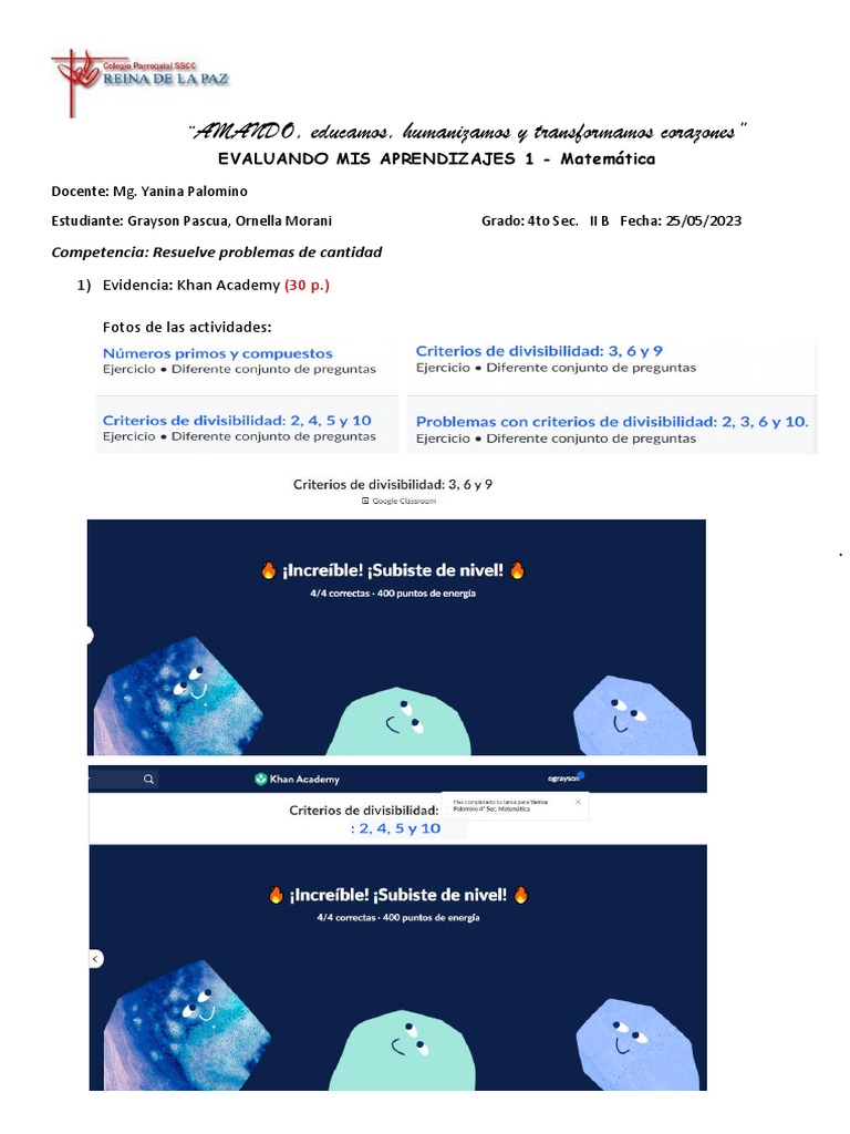 4° Evaluación 1 - RPC - II B | PDF