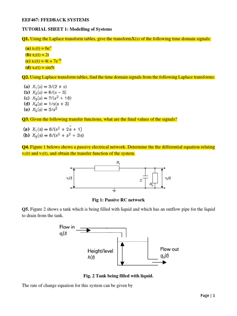 EEF467 Tutorial Sheet 1 | PDF | Endocrine System | Adrenocorticotropic Hormone