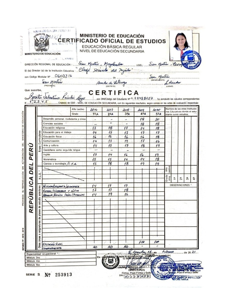 Certificado de Estudios | PDF