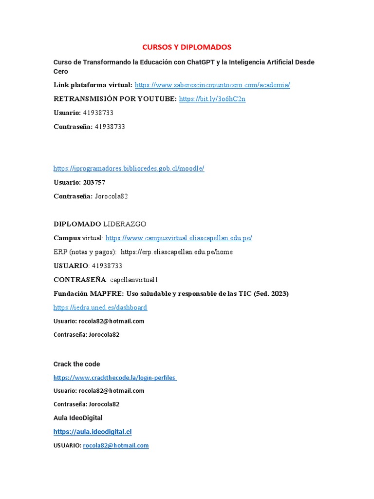 Cursos y Diplomados en Educación Digital | PDF