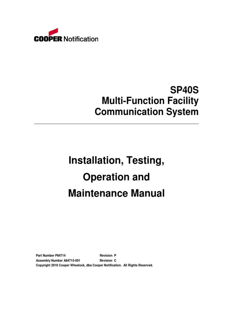 Wheelock Sp40s Safepath Install Sheet P84714 | PDF | Communications ...