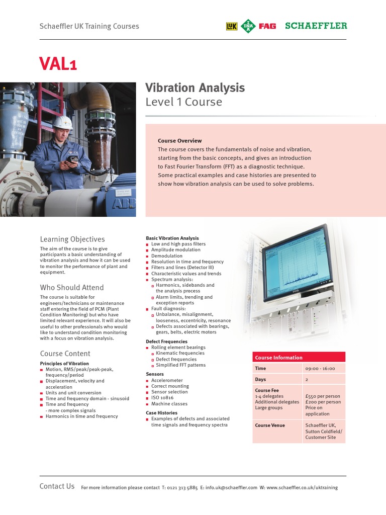 TDS_VAL1_Vibration_Analysis_Level_1_Training_Datasheet_2015 | PDF ...