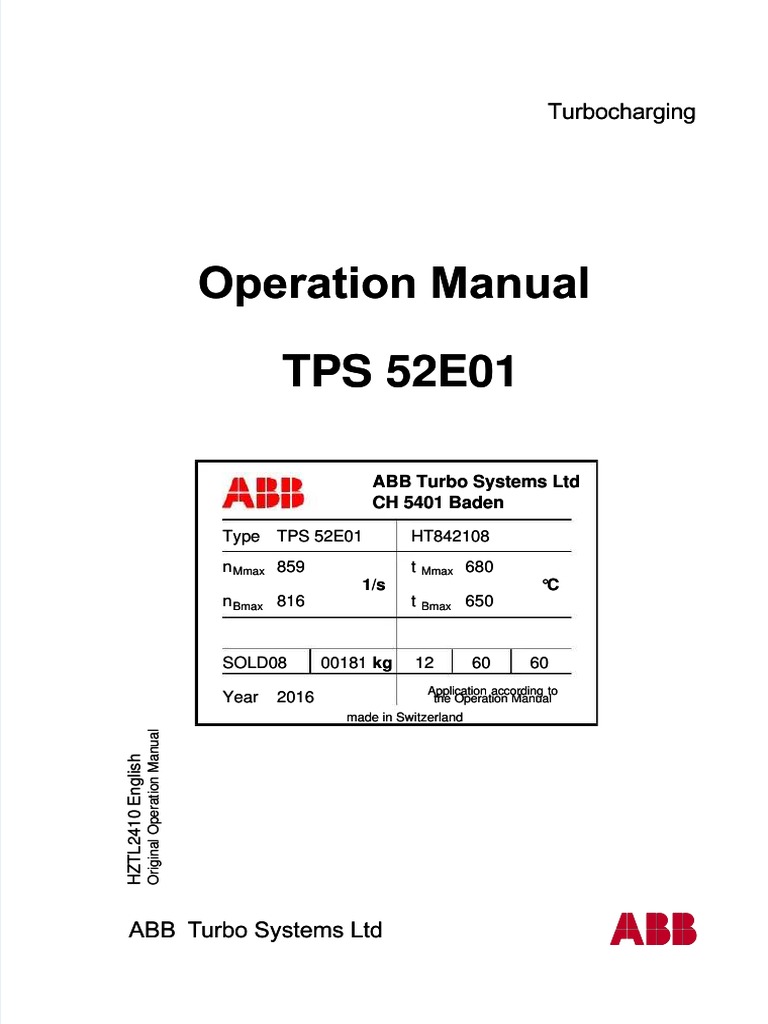 PDF Abb Turbocharger DL | PDF