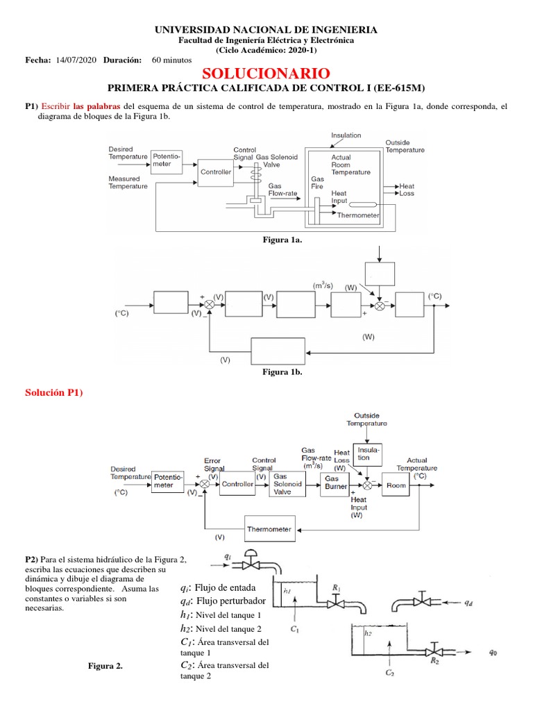 Pc1-Pc2-Ep (Solucionarios-Control 1) | PDF | Sistema de control | Ciencias fisicas