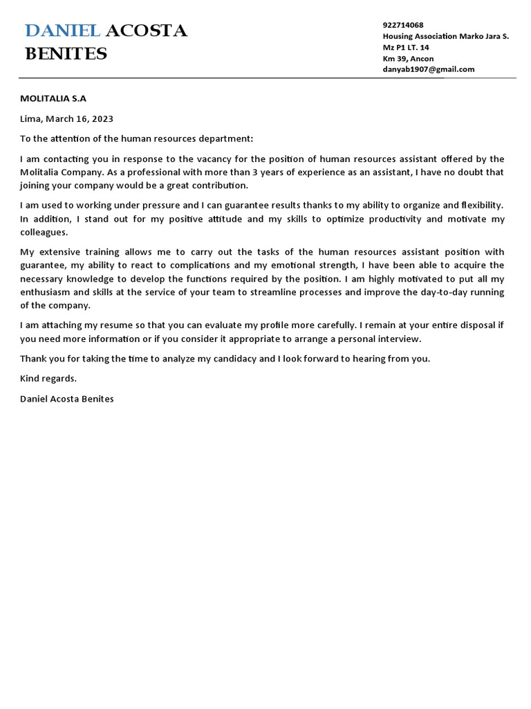 Carta de Presentación en Ingles | PDF Carta de Presentación en Ingles | PDF