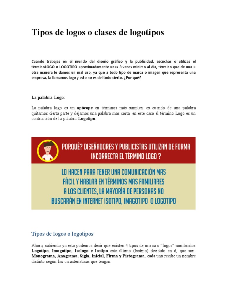 Tipos de Logos o Clases de Logotipos | PDF | Logos | Marca