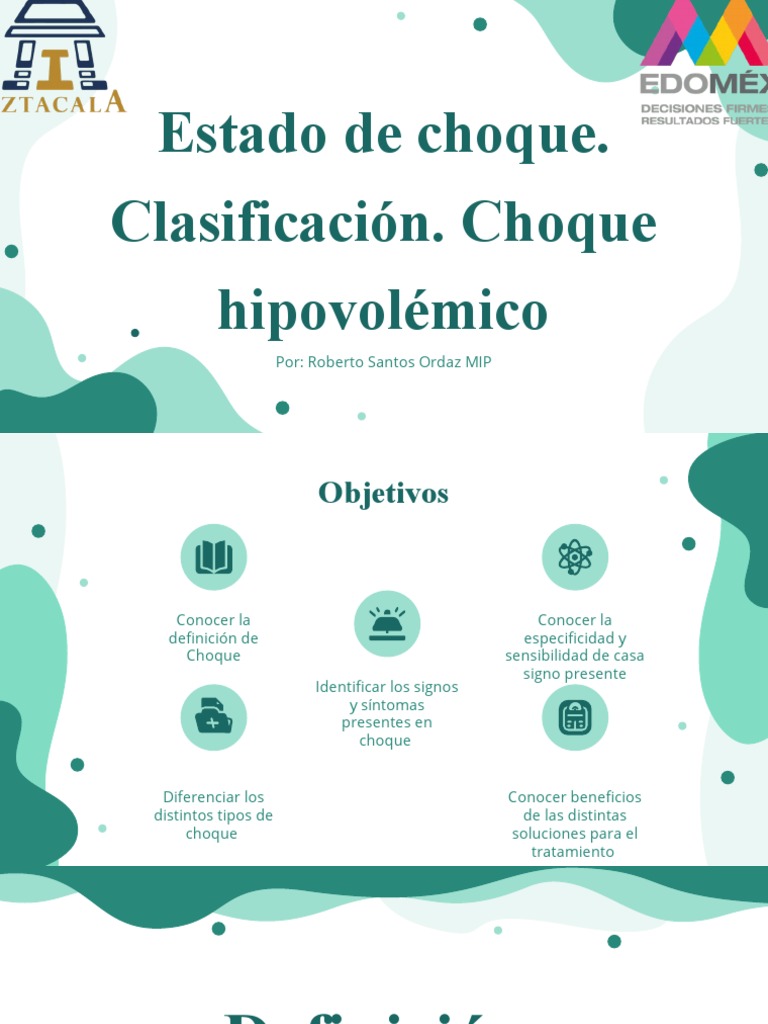 Estado de Choque. Clasificación. Choque Hipovolémico | PDF | Choque ...
