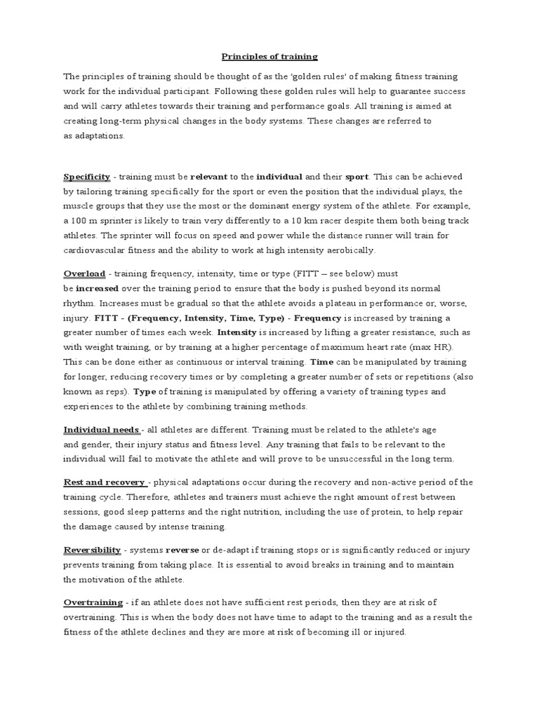 Key Principles of Effective Training | PDF