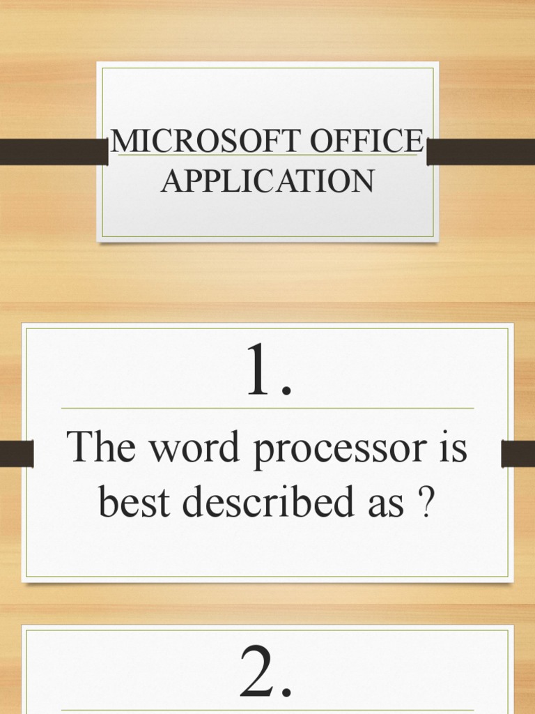 Microsoft Office Application | PDF
